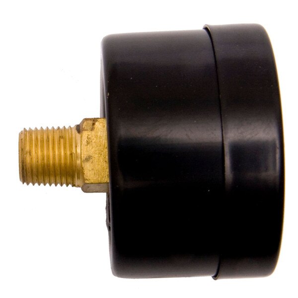 1-1/2" Utility Pressure Gauge, 1/8" NPT Center Back Mount, Black Steel Case