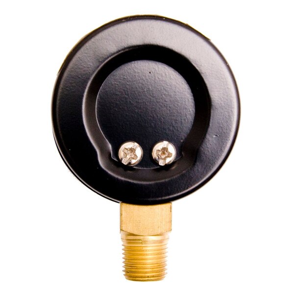 1-1/2" Utility Pressure Gauge, 1/8" NPT Lower Mount, Black Steel