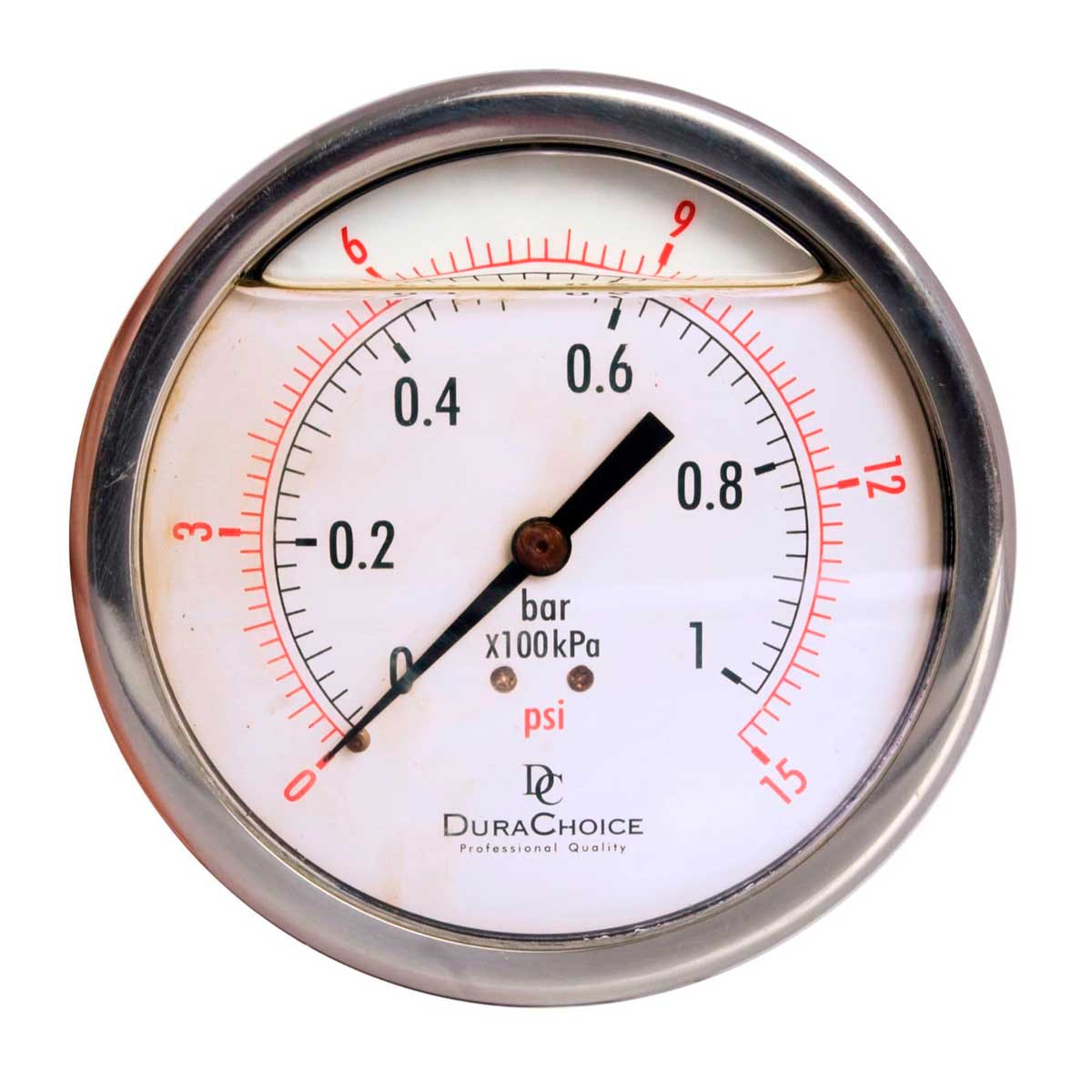 4" Oil Filled Pressure Gauge, 1/4" NPT, Center Back Mount Connection ...