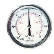 4" Face Vacuum Gauge Oil-Filled Center Back Mount