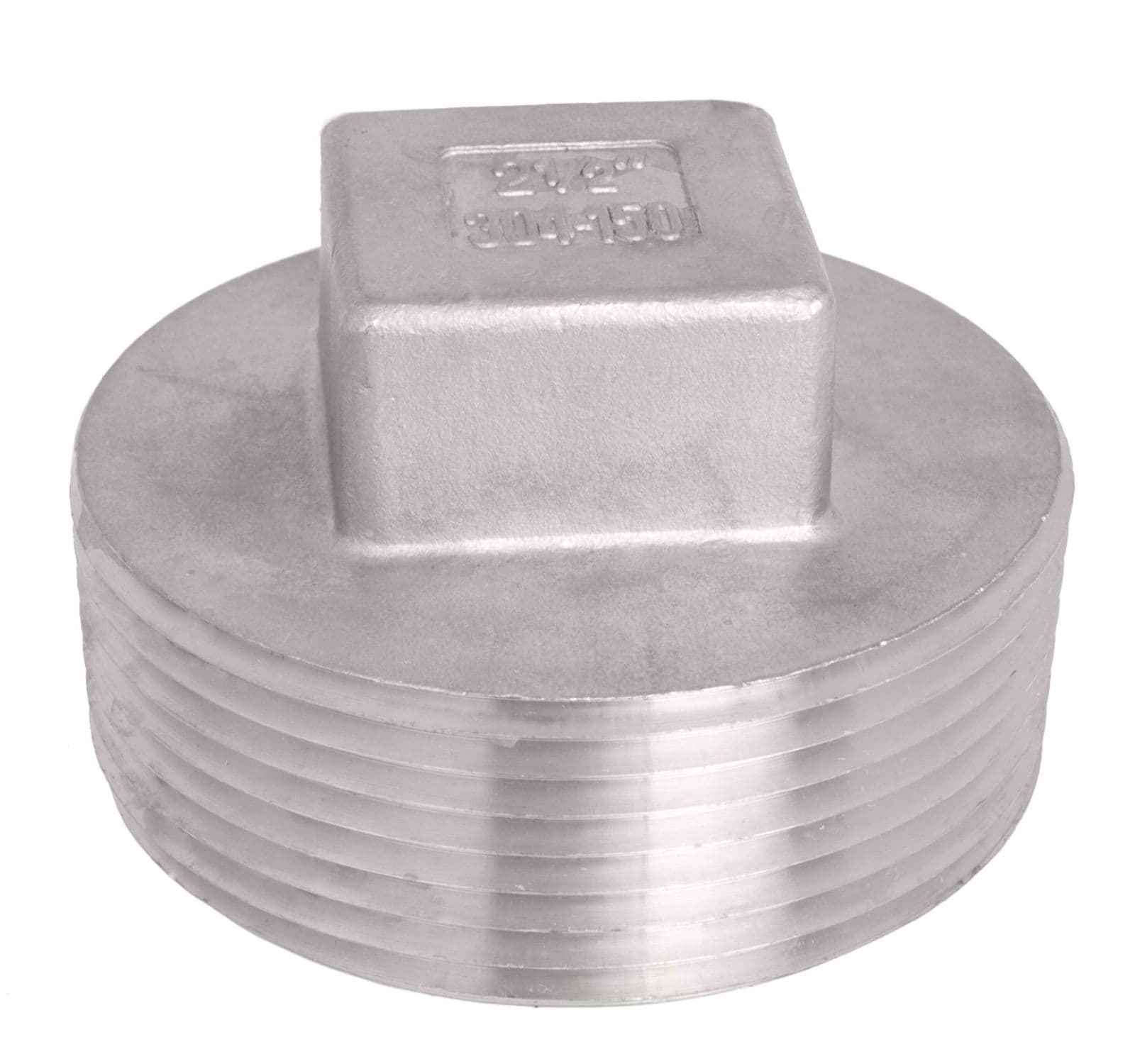Male x Closed End Plug with NPT threading. Square on closed end allows ...